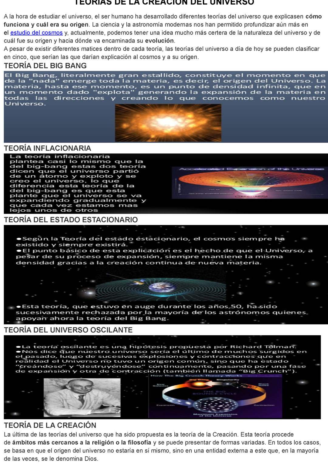 ¿Cómo se llama la teoría más usada para explicar el origen del universo ...